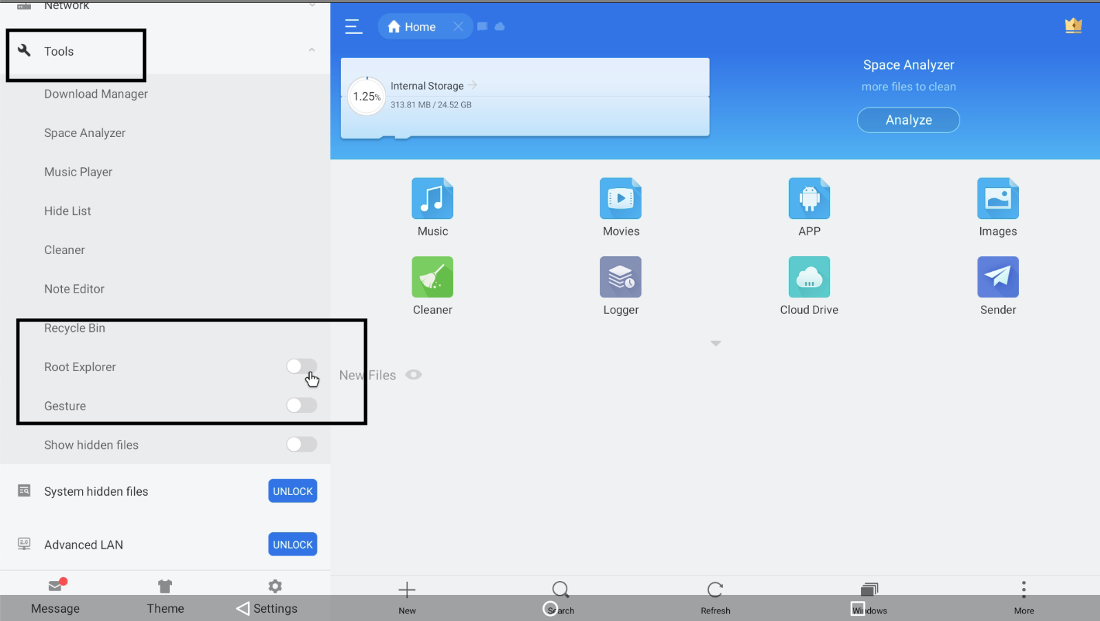 🌳 Root configuration using ES-Explorer